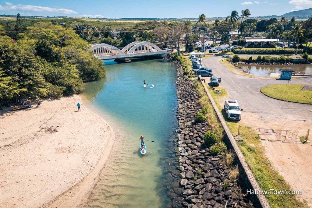 Iconic Haleiwa Rainbow Bridge on Oahu's North Shore, Hawaii - Haleiwa Town