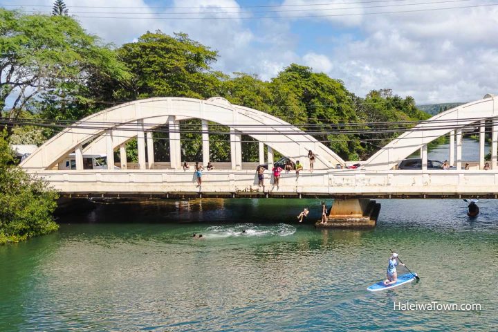 Iconic Haleiwa Rainbow Bridge on Oahu's North Shore, Hawaii - Haleiwa Town