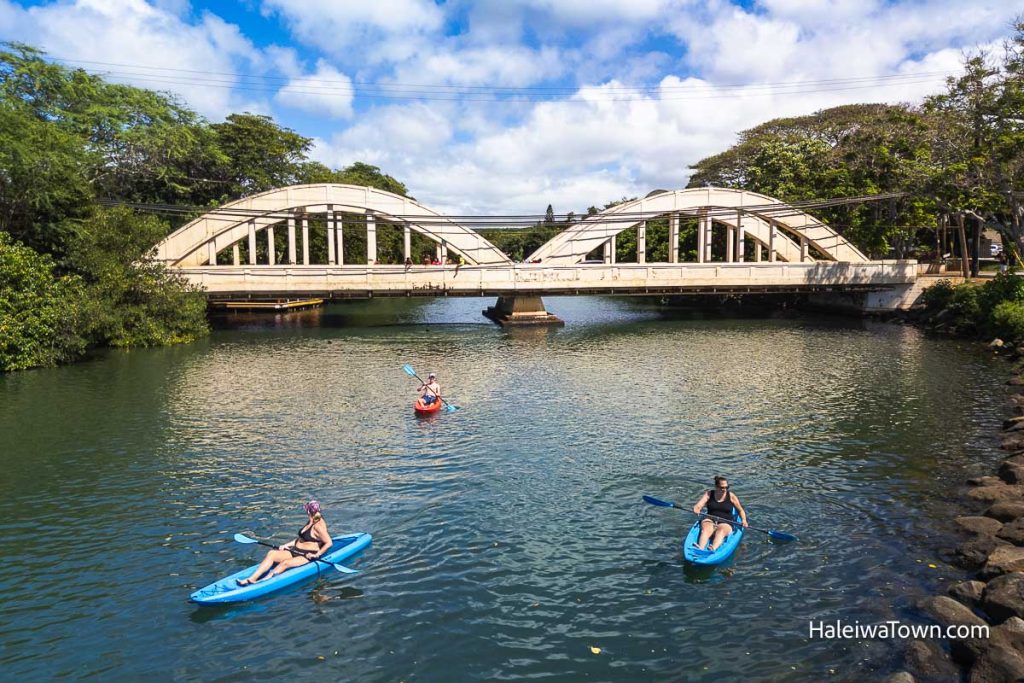 Iconic Haleiwa Rainbow Bridge on Oahu's North Shore, Hawaii - Haleiwa Town